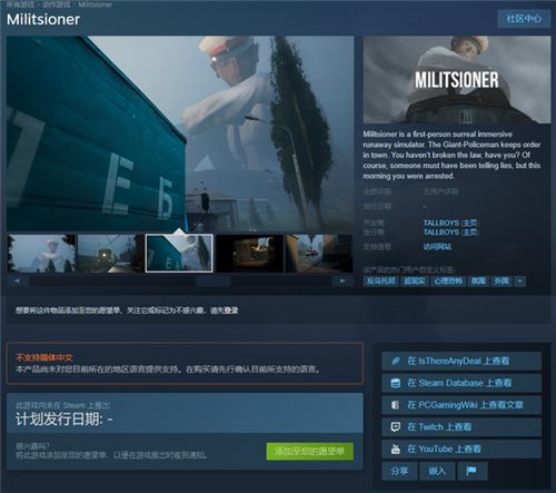 《Militsioner》上架Steam 超现实沉浸式逃跑模拟器_特玩网